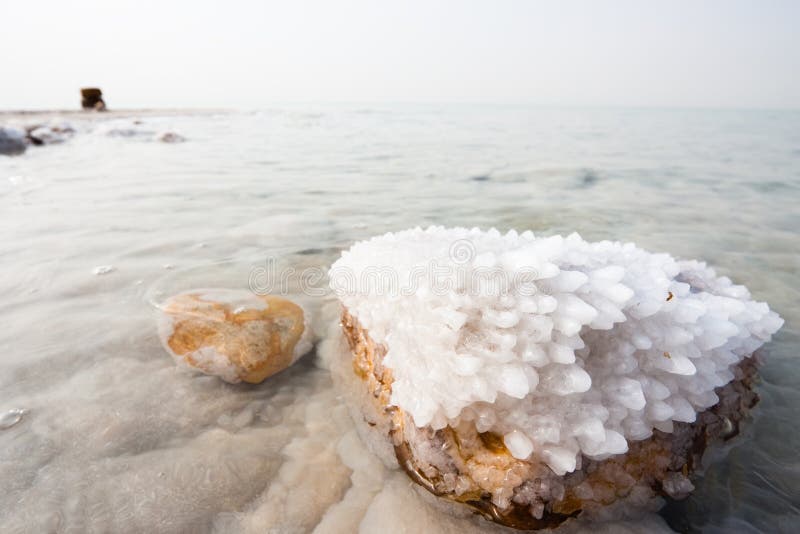 Salt At The Dead Sea Beach. Jordan. Stock Photo - Image of natural ...