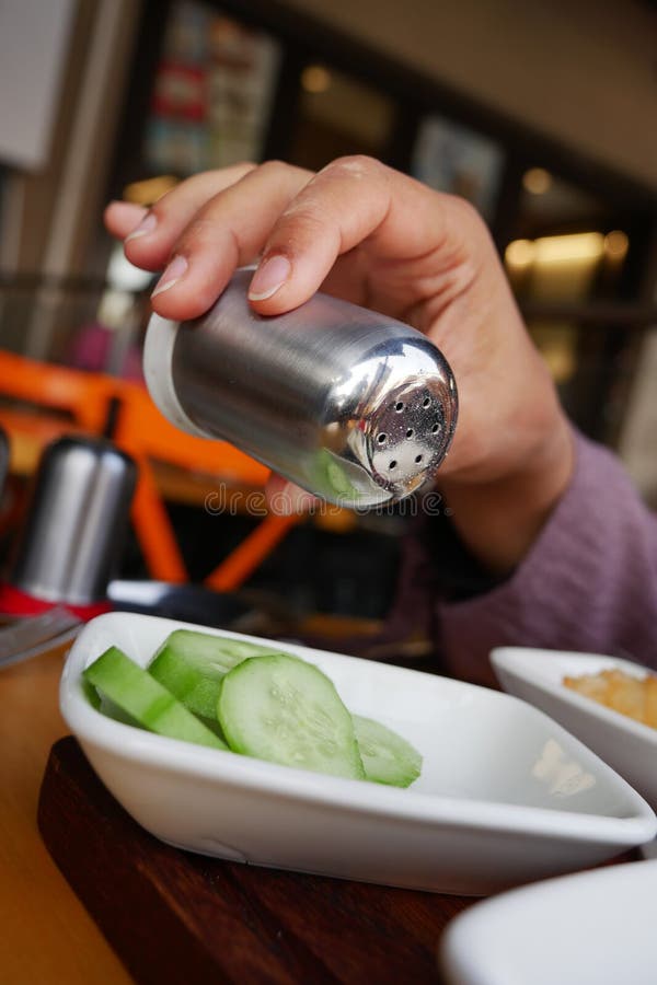 Salt Falls from a Salt Shaker Stock Image - Image of powder, meal ...