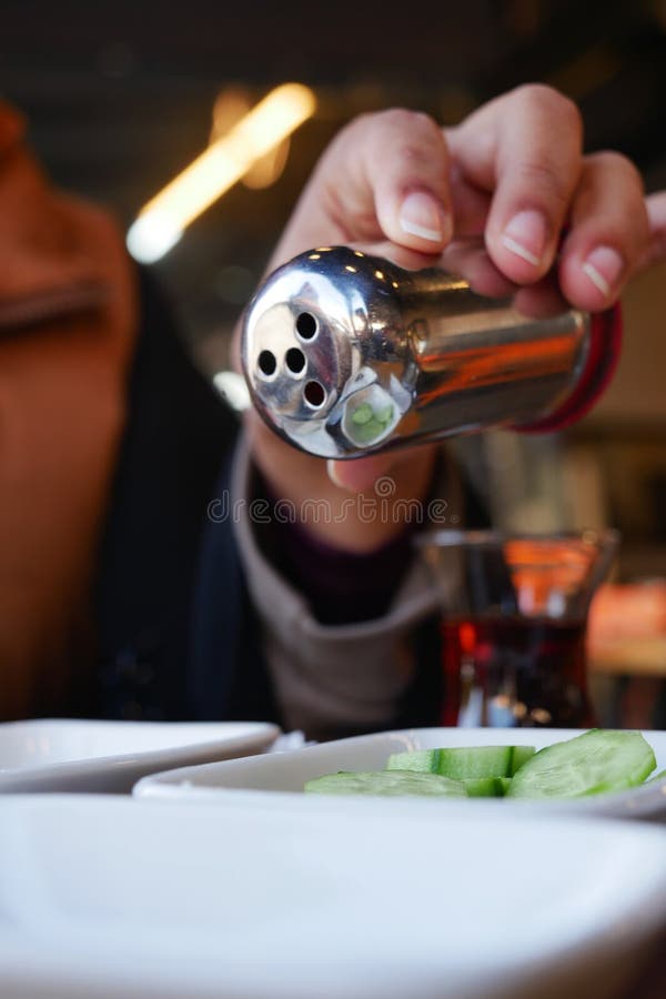 Salt Falls from a Salt Shaker Stock Image - Image of cookery, pile ...