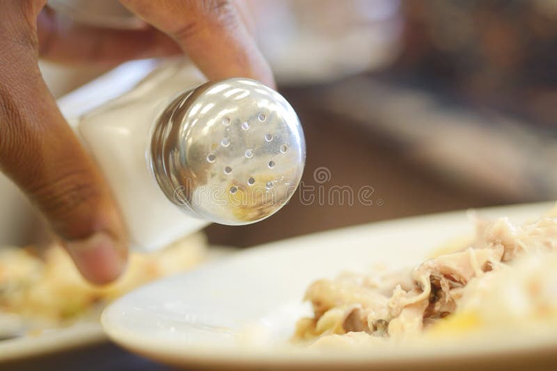 Salt Falls from a Salt Shaker Stock Photo - Image of detail, cook ...