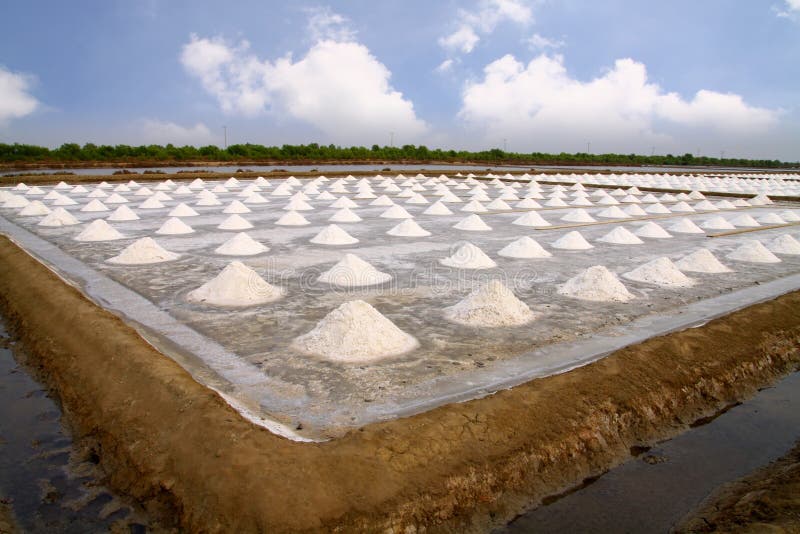 Salt Farm in the Morning with Sunrise Sky. Organic Sea Salt ...