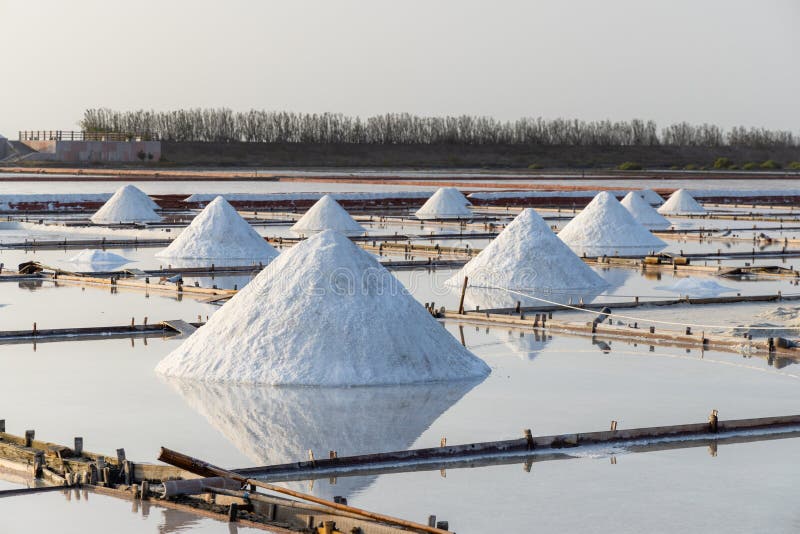Salt Farm, Salt Pile in Tainan Stock Image - Image of tainan, shore ...