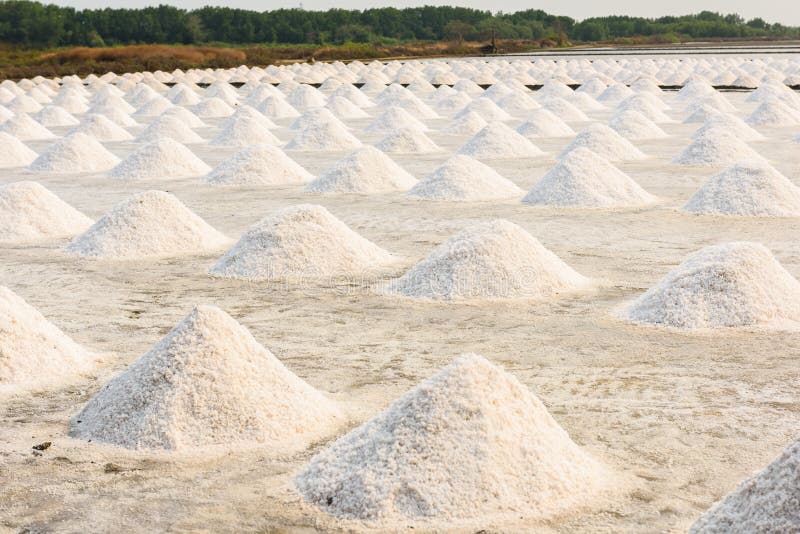 Salt farming in Thailand stock photo. Image of land, pile - 68887926