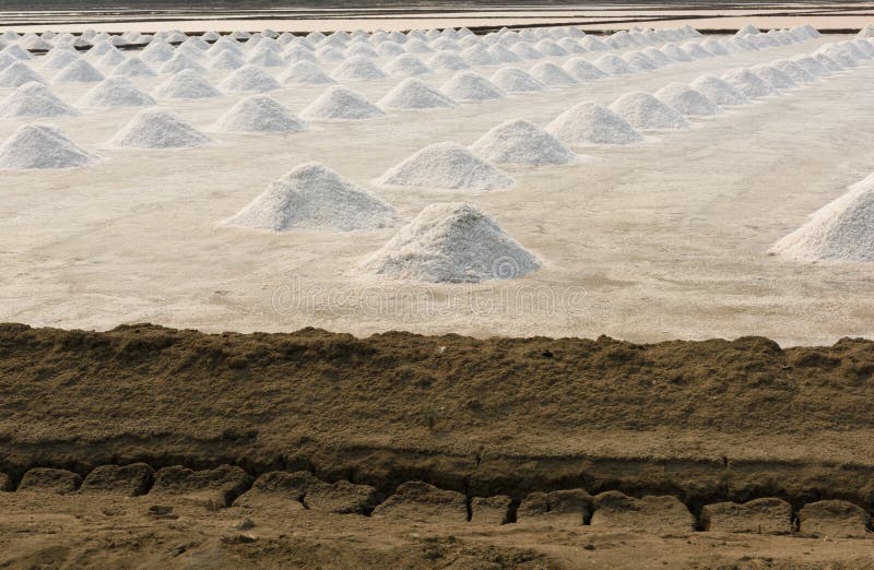Salt farming in Thailand stock photo. Image of pond, evaporation - 68993278