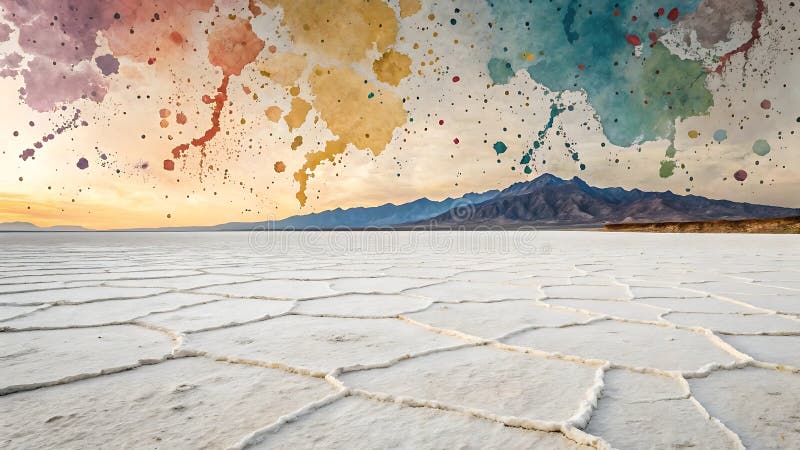 Salt Flat Landscape with Abstract Lines and Texture. Stock Photo ...