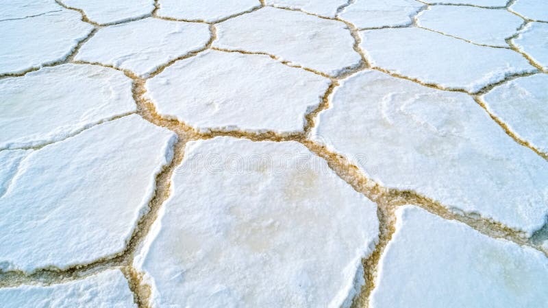 Salt Flats Creating Regular Polygonal Pattern in Bird S Eye View Stock ...