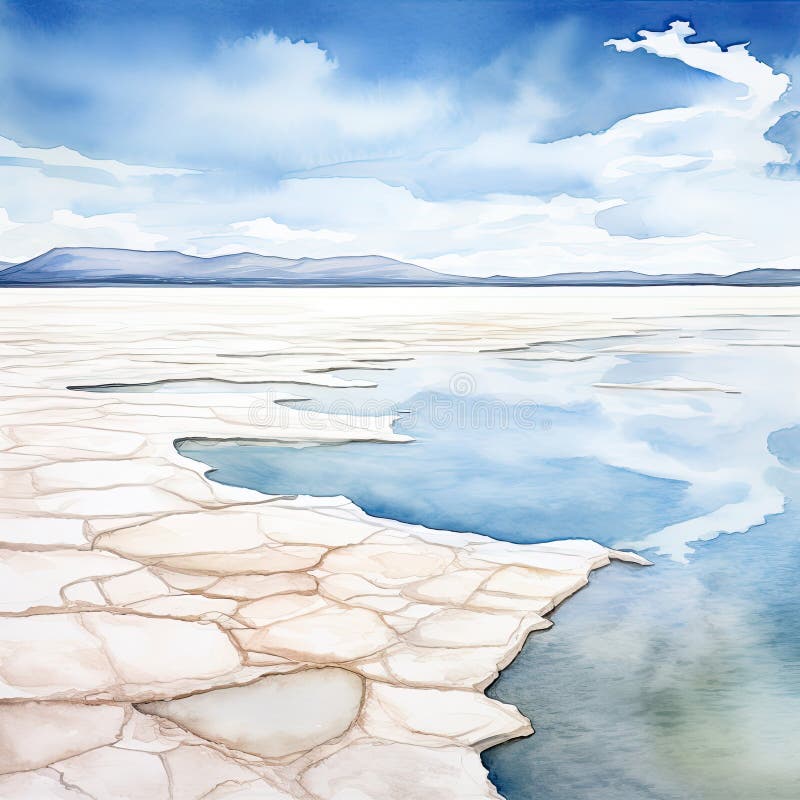 Salt flats stock illustration. Illustration of colors - 328682013