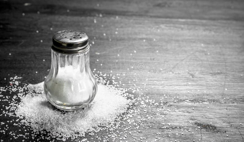 Salt in glass. stock photo. Image of granular, condiment - 115363556