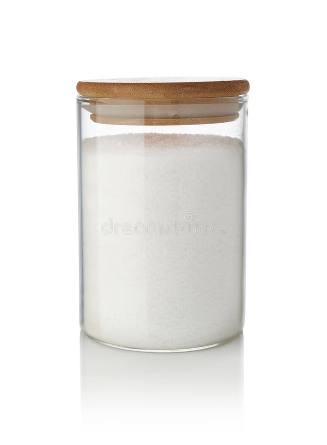 Salt in a Glass Jar Isolated on White Stock Image - Image of crystal ...