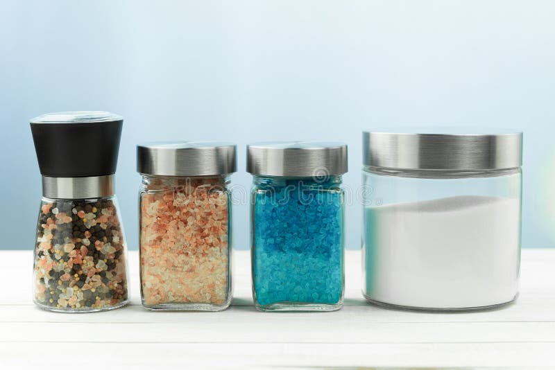 Salt in Glass Jars, Different Types of Salt Stock Image - Image of ... Salt in Glass Jars, Different Types of Salt Stock Image - Image of ...