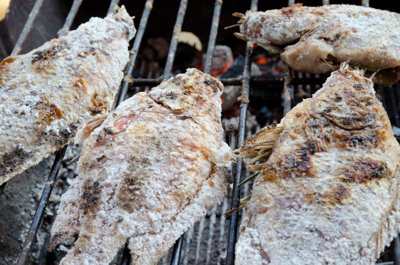 Salt Grilled Fish stock photo. Image of fish, meal, salted - 35881514