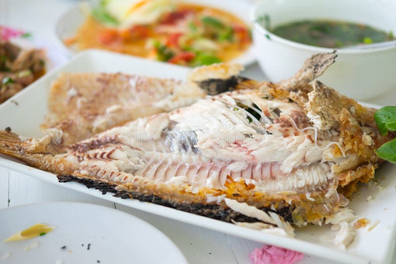 Salt Grilled Fish Local Foods in Thailand Stock Photo - Image of caviar ...