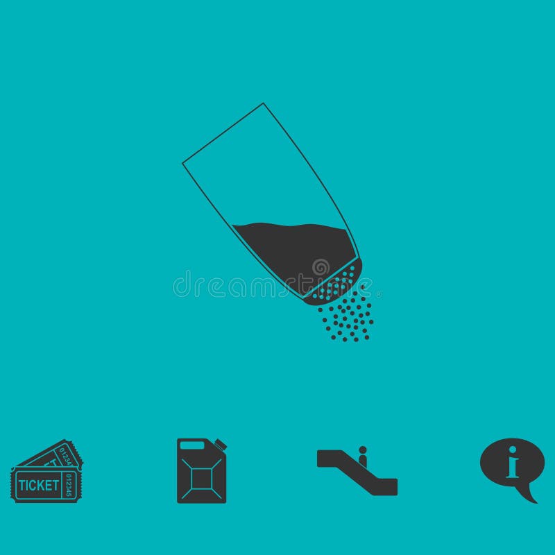 Salt icon flat stock vector. Illustration of salty, meal - 137828464