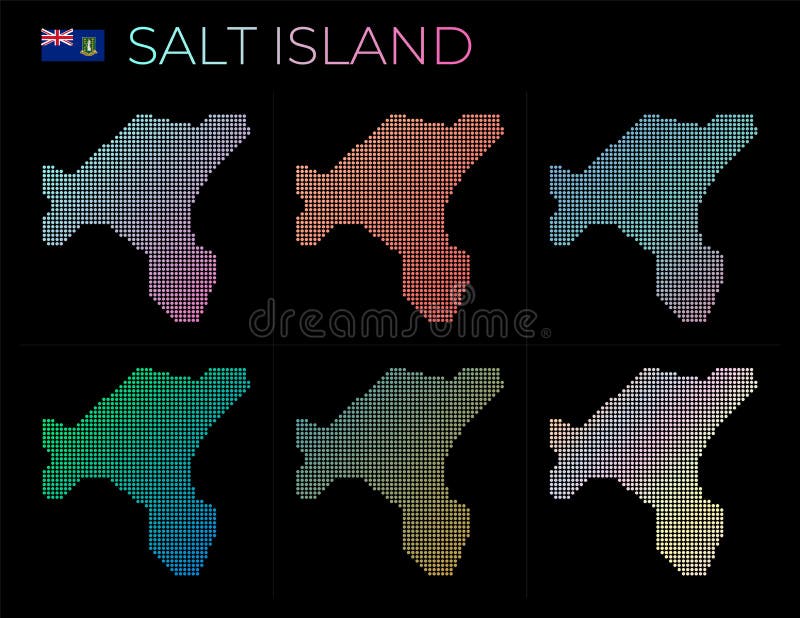 Salt Island Dotted Map Set. Stock Vector - Illustration of islander ...