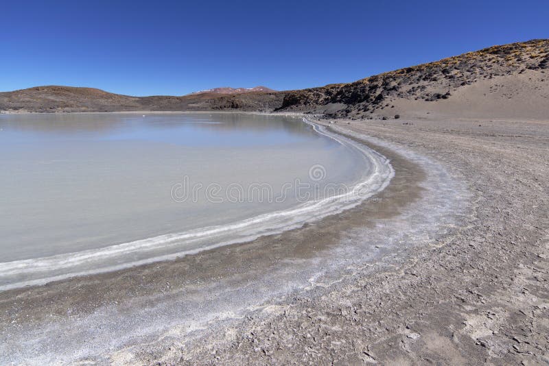 Salt Lagoon at the Atacama Desert. Stock Photo - Image of water ...