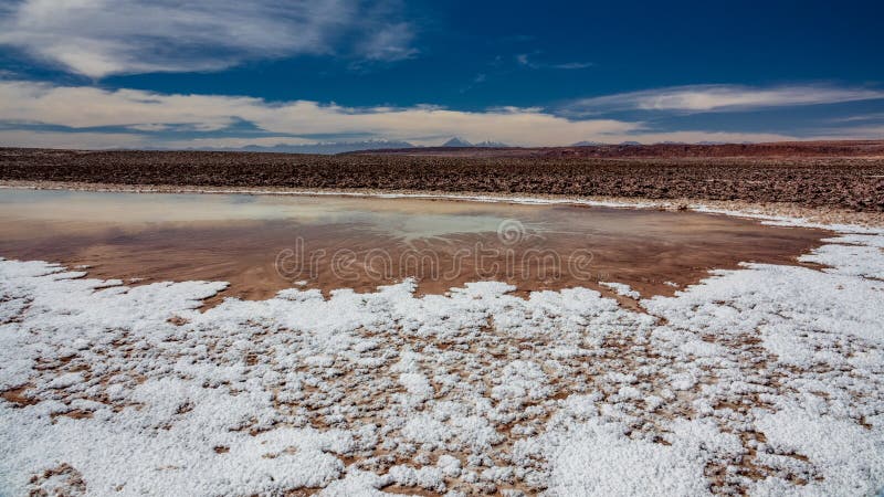 Salt Lagoon with Mountain Range in the Background Stock Image - Image ...