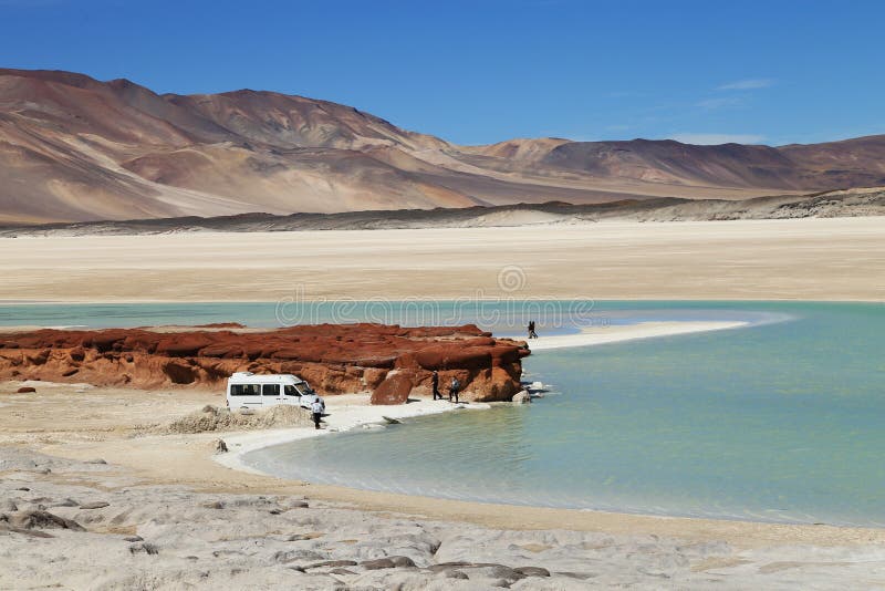 Salt Lake in Atacama Desert, Chile Stock Image - Image of flat, heat ...