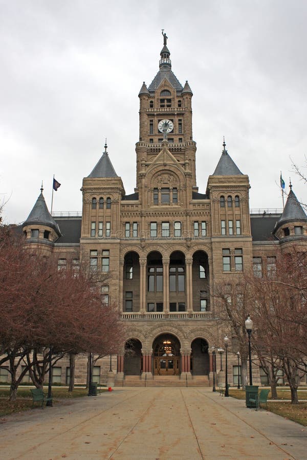 Salt Lake City and County Building Stock Image - Image of statue, trees ...
