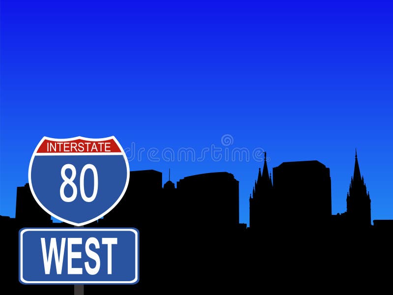 Salt Lake City with Sign stock vector. Illustration of modern - 4265855