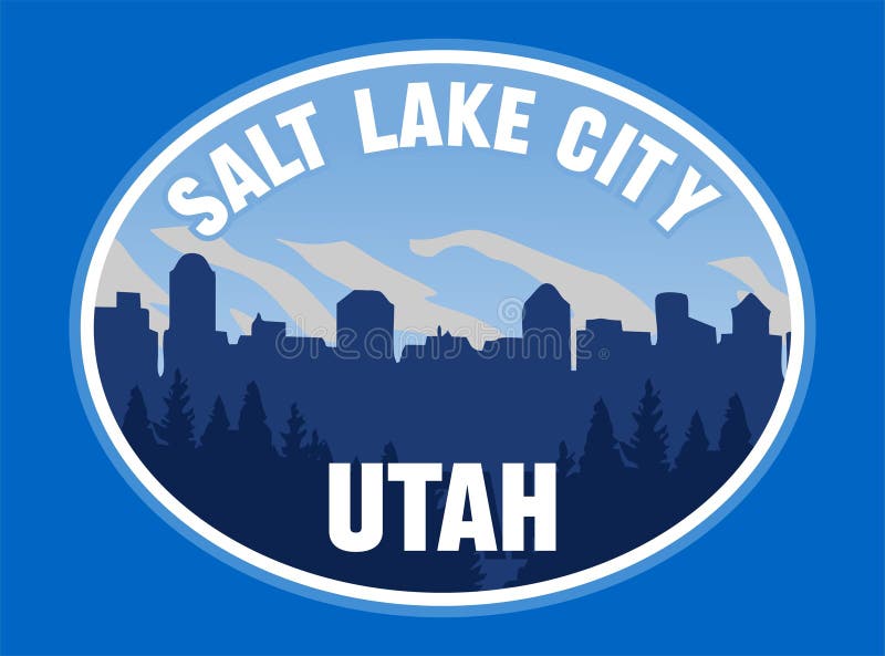 Salt Lake City Utah with Iconic Places Stock Vector - Illustration of ...