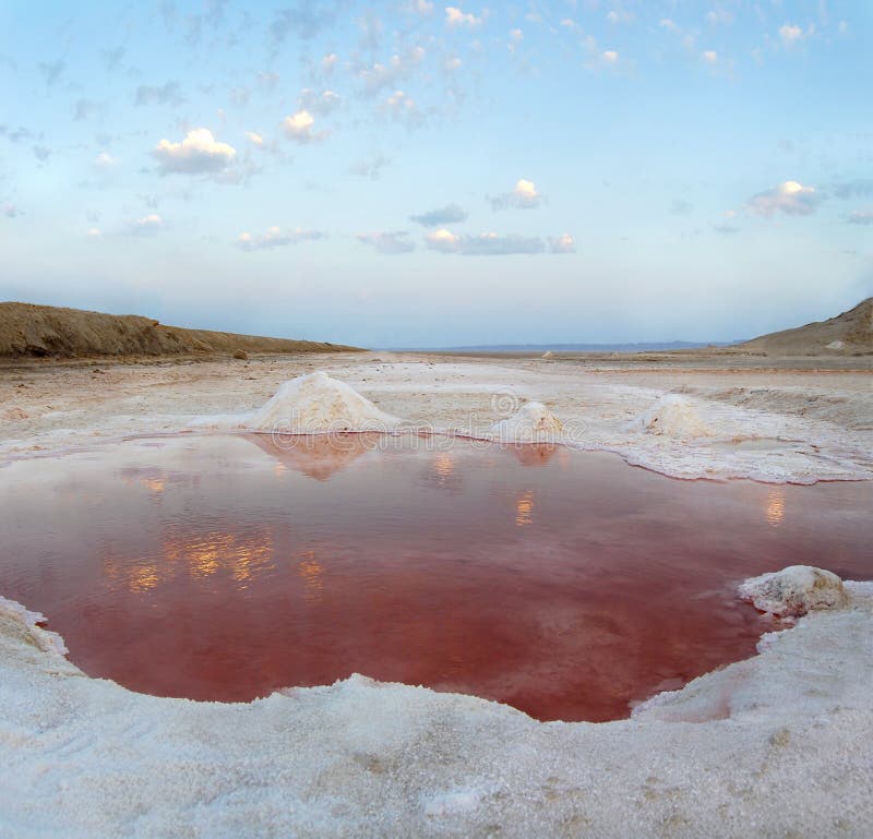 Salt lake at dawn stock image. Image of tourism, beautiful - 64094255