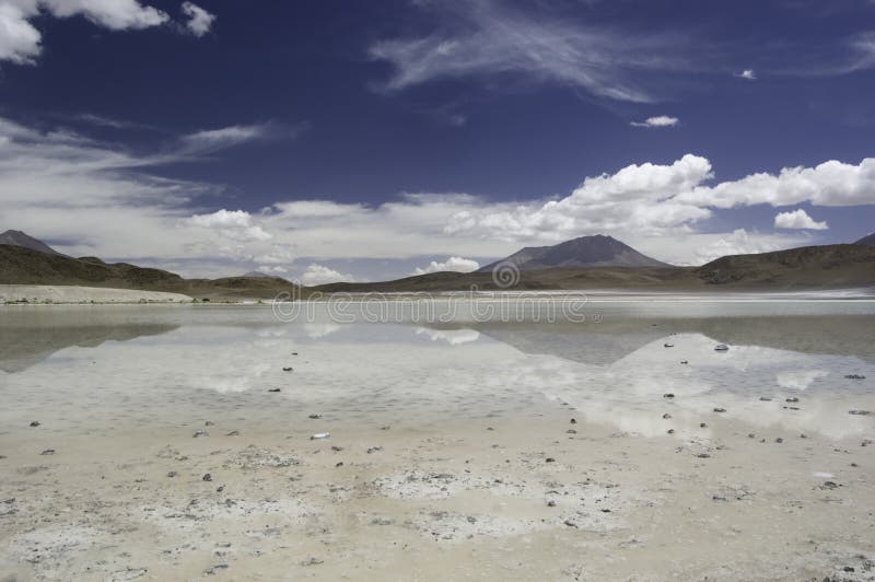 Salt Lake Reflection, Laguna Hedionda Stock Photo - Image of reflection ...