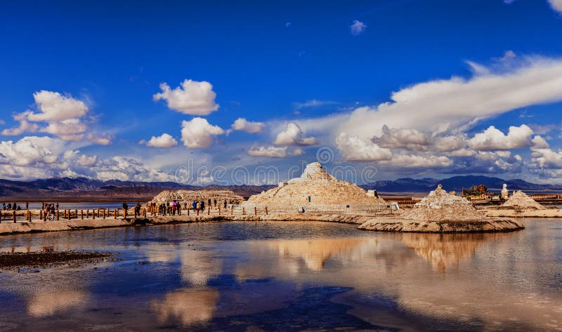 Salt lake editorial image. Image of salt, plateau, sunlight - 80440995