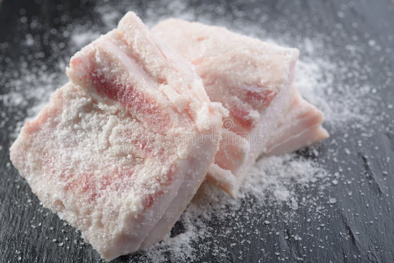 Salt pork stock photo. Image of green, meal, plate, food - 18859066