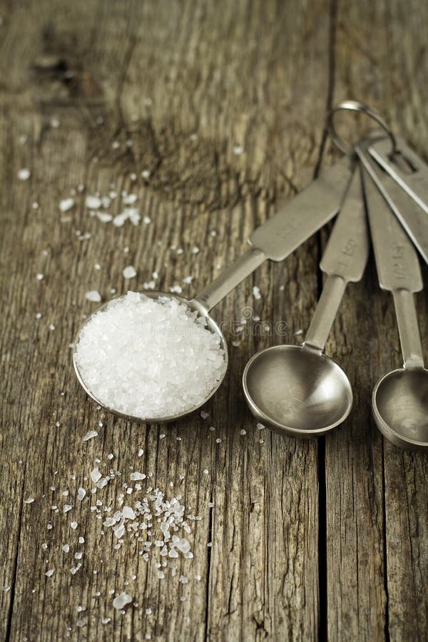 Salt in measuring teaspoon stock photo. Image of isolated - 4117076