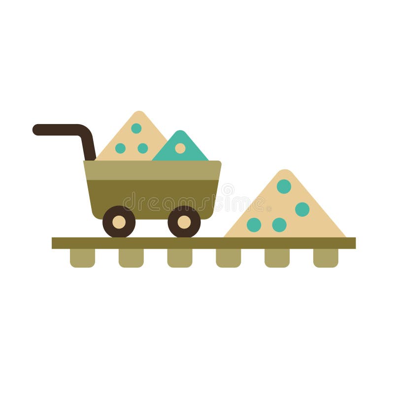 Salt Mine Cart on Rails Icon Stock Vector - Illustration of icon, vector: 309958230