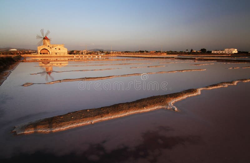 Salt mine in Sicily stock image. Image of seasalt, nautical - 61208419
