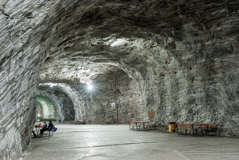 Salt Mine Tunnels Inside Targu Ocna Salt Mine Editorial Image - Image ...