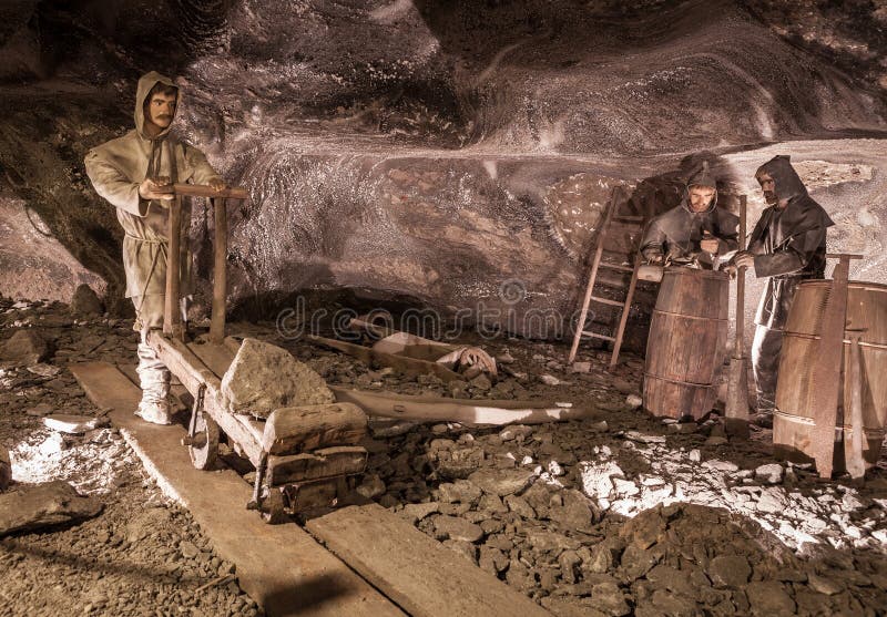 Salt Miners Figurines in Wieliczka Salt Mine Editorial Stock Image ...
