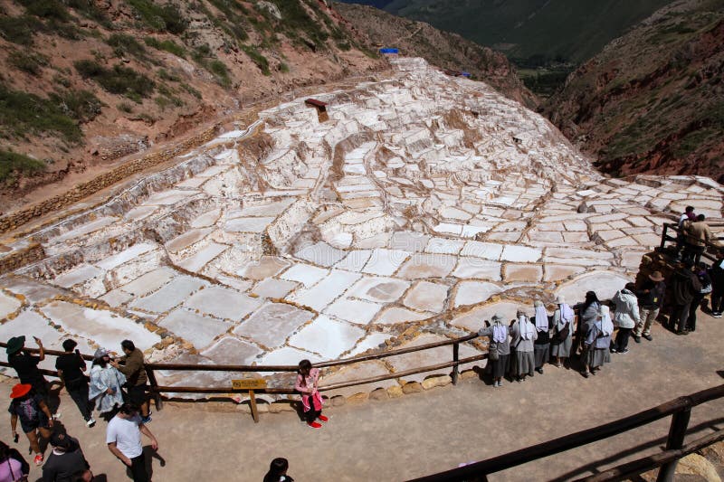 Salt Mines of Maras editorial stock photo. Image of wood - 358726248