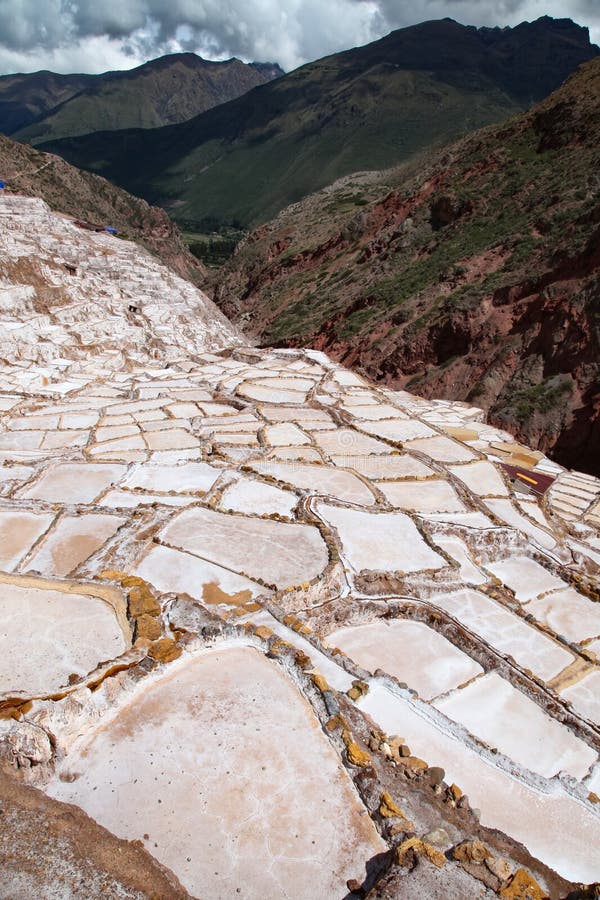 Salt Mines of Maras stock photo. Image of village, landscape - 358726258
