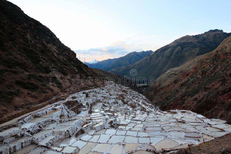 Salt mines in Peru stock photo. Image of cusco, blue - 76515892