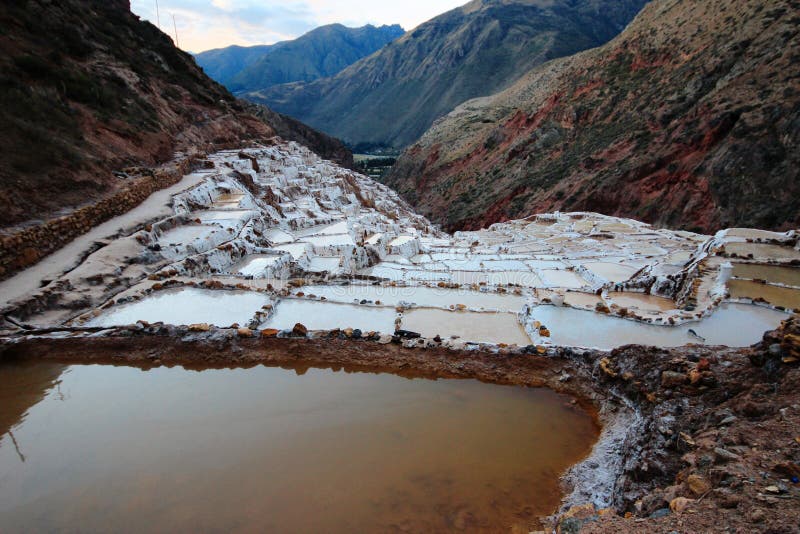 Salt mines in Peru stock photo. Image of landscape, extraction - 76516070