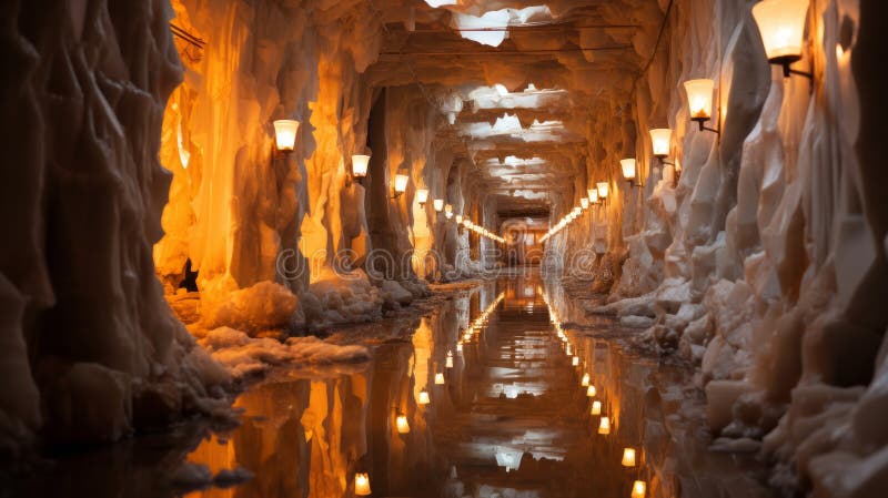 Salt Mines Underground. Generative AI. Stock Illustration ...