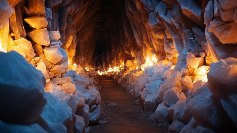 Salt Mines Underground. Generative AI. Stock Illustration ...