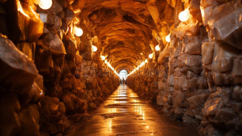 Salt Mines Underground. Generative AI. Stock Illustration ...
