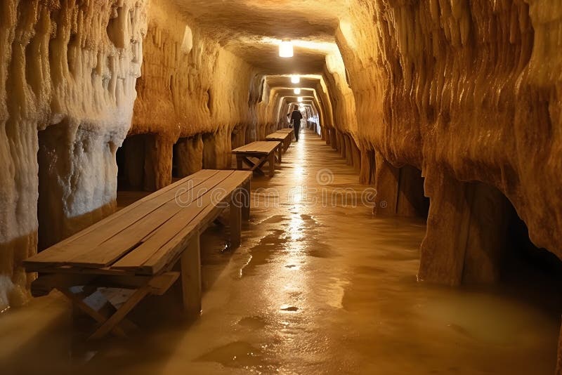 Salt Mines Underground. Neural Network AI Generated Stock Illustration ...