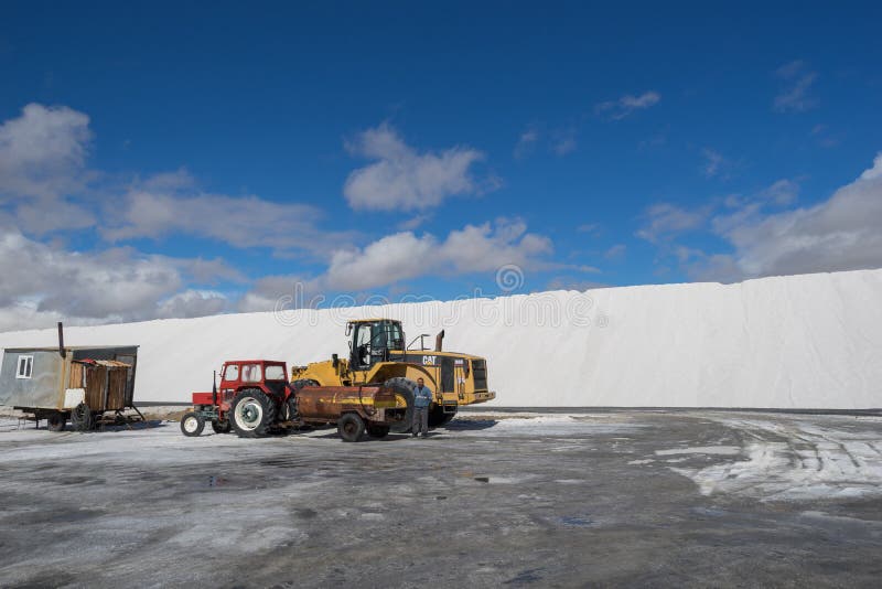Salt mining equipment editorial stock image. Image of loader - 46504094
