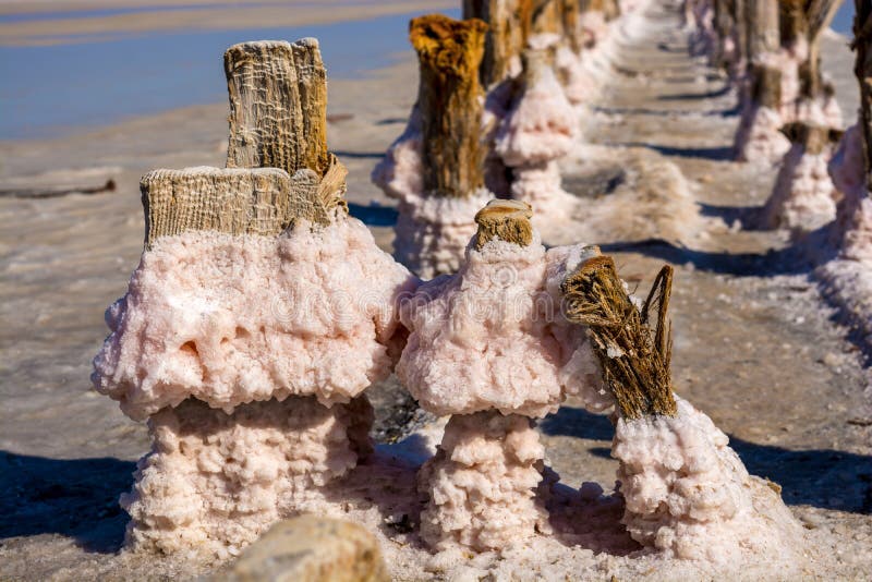 Salt mining lake stock photo. Image of salt, travel - 194287338
