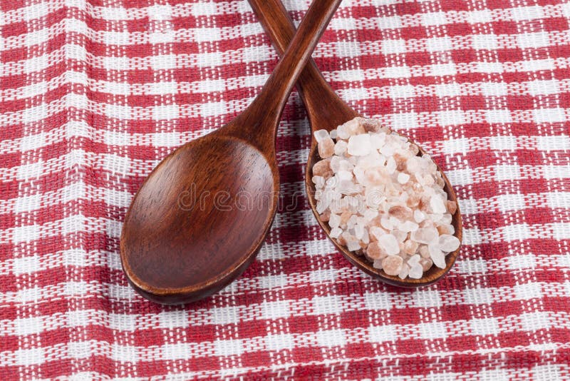 Salt in One Spoon stock image. Image of condiment, organic - 102714121