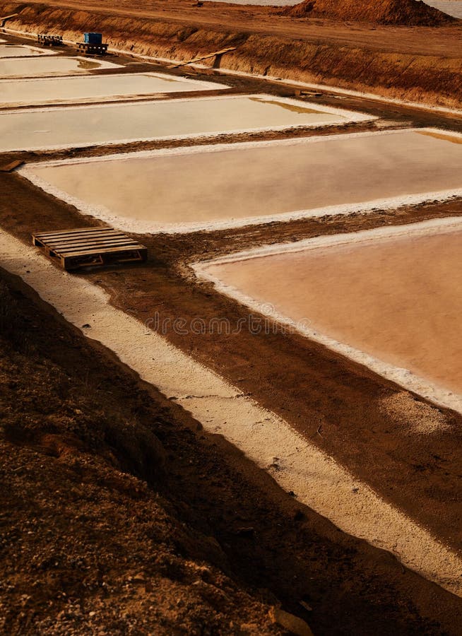 Faro Salt Pans with Drying Salt Stock Image - Image of nature, field ...