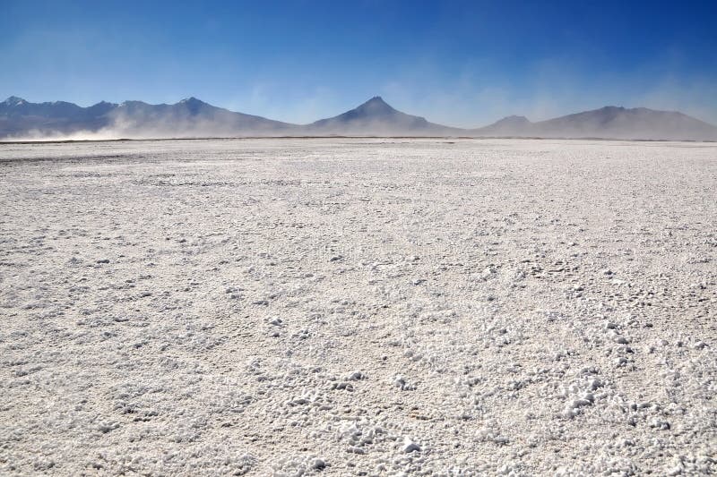 Salt Pan Near Colchane in Chile. Stock Image - Image of width, salt ...