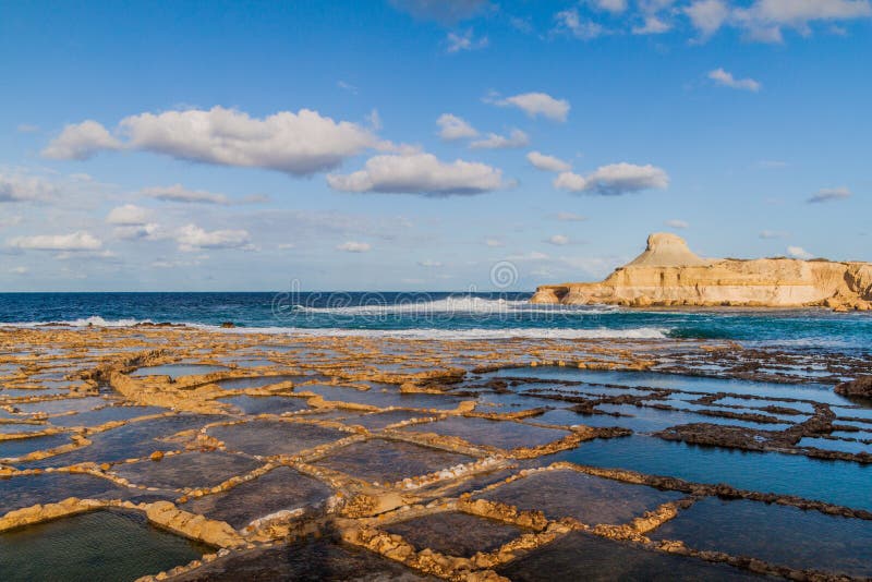 Salt Pans on Gozo Island in Mal Stock Photo - Image of maltese, island ...