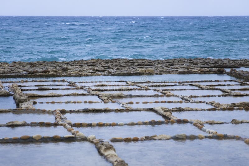 Salt Pans on Gozo Island at Malta Stock Photo - Image of famous ...