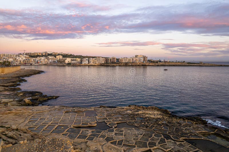 Salt Pans in Marsaskala, Malta at Sunrise Stock Image - Image of island ...