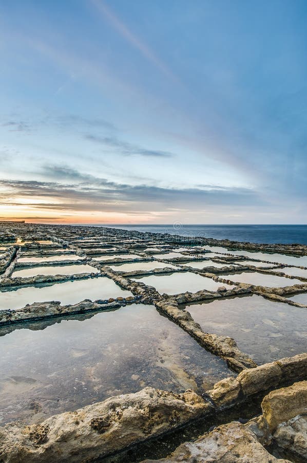 Salt Pans Near Qbajjar in Gozo, Malta. Stock Photo - Image of malta ...